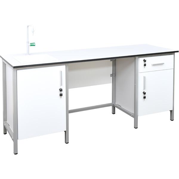 MyTibo GmbH - Labortisch LAB, mit Spüle – HPL-Platte grau